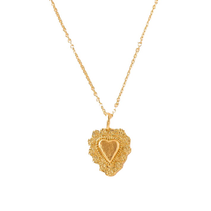 Agapée Aphrodite heart necklace gold – green with envy nz