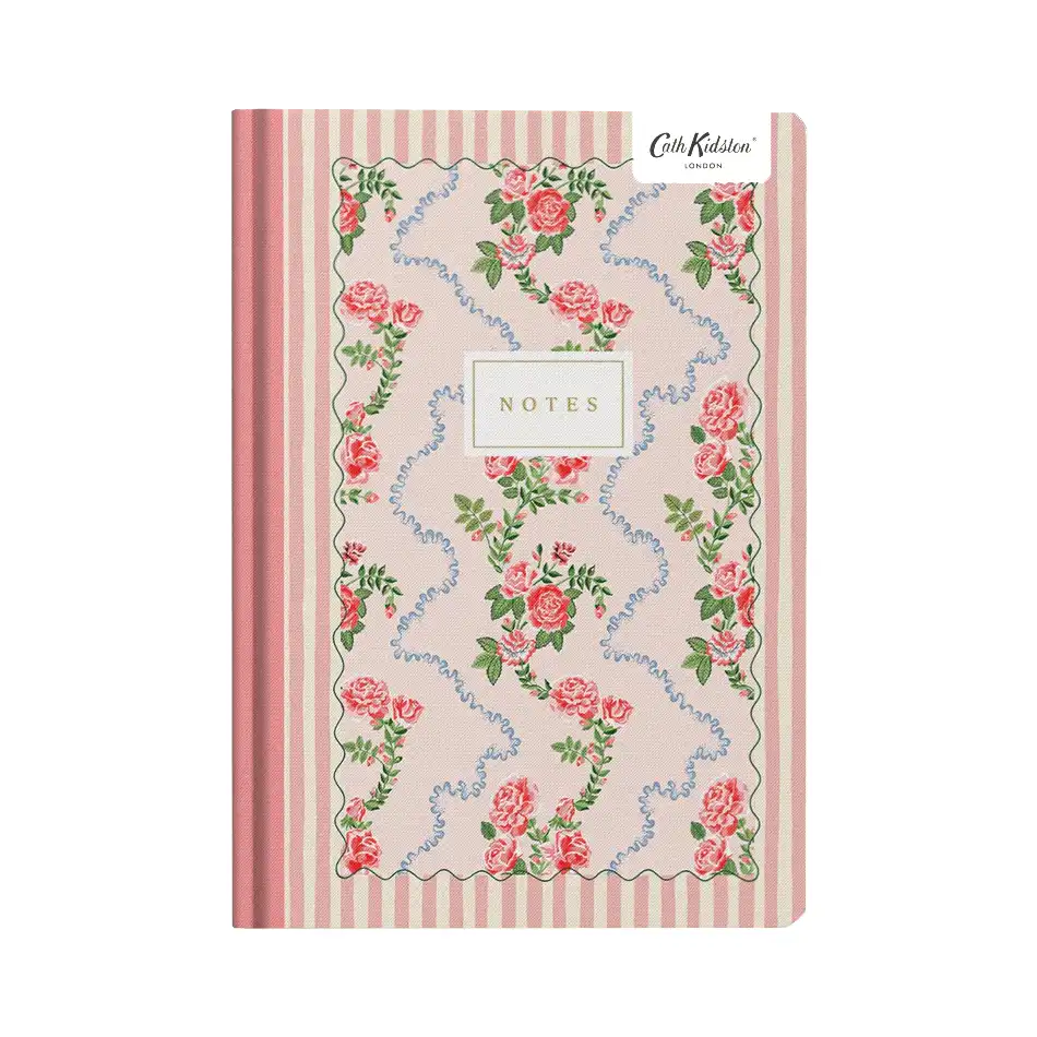 Cath Kidston hard cover notebook rose flutter stripe A5 – green with ...