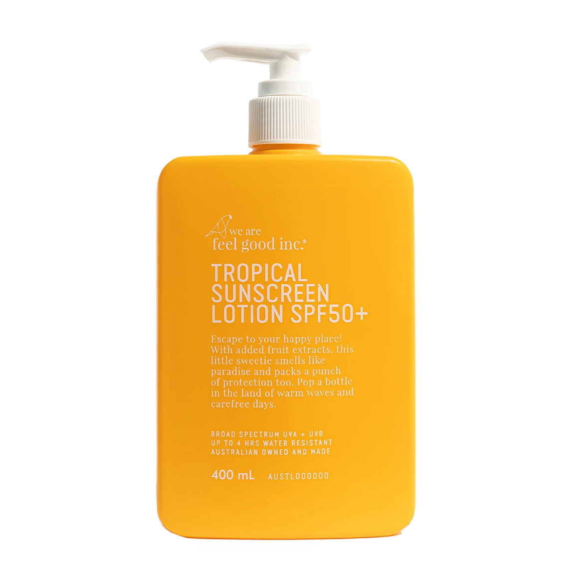 Feel Good sunscreen lotion tropical SPF 50+ 400ml – green with envy nz