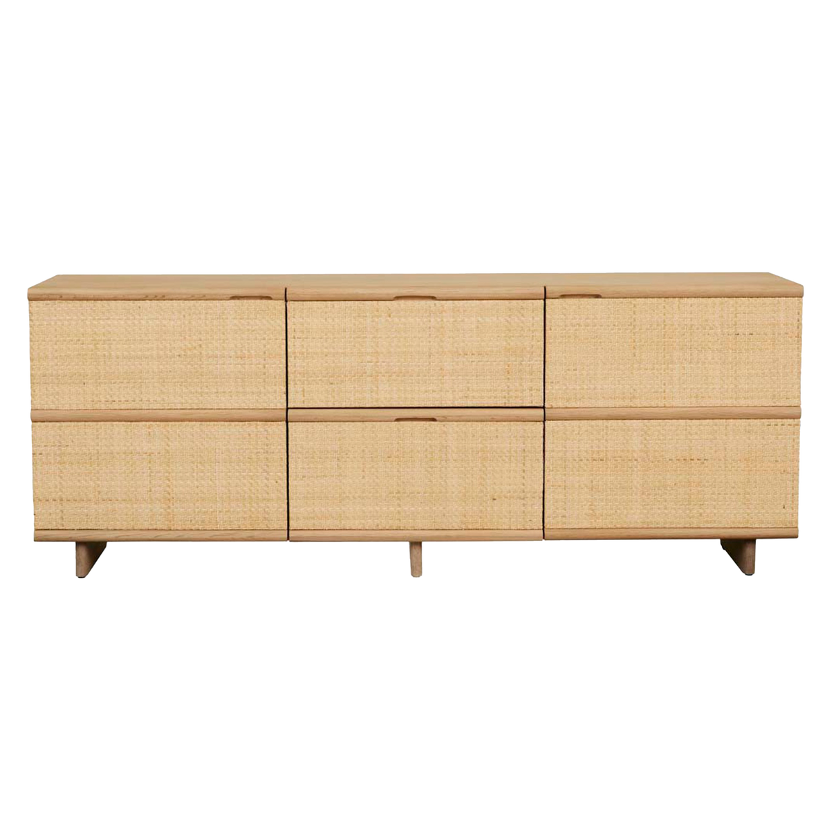 Hartley woven rattan sideboard light oak – green with envy nz
