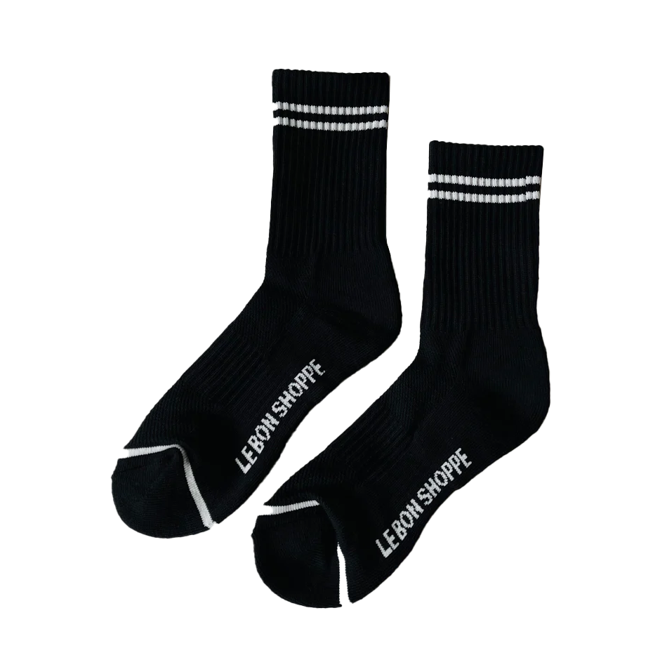 Le Bon Boyfriend socks noir – green with envy nz