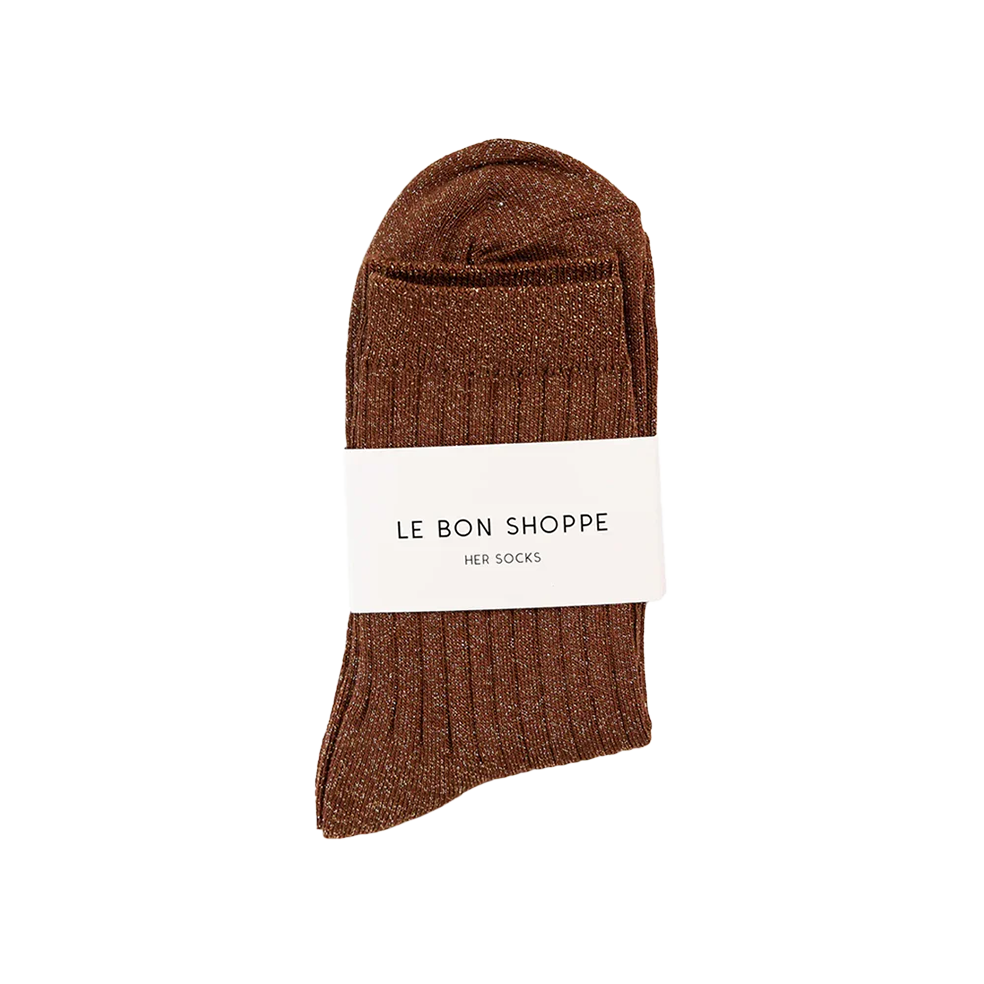 Le Bon Shoppe her socks bronze glitter – green with envy nz