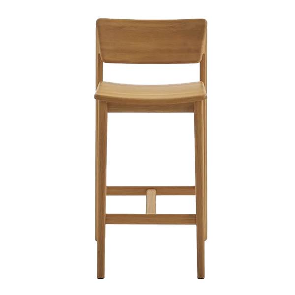 Solid oak counter stool with back natural – green with envy nz