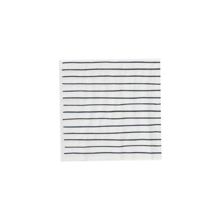 Stripe dinner paper napkins navy stripe (20) – green with envy nz